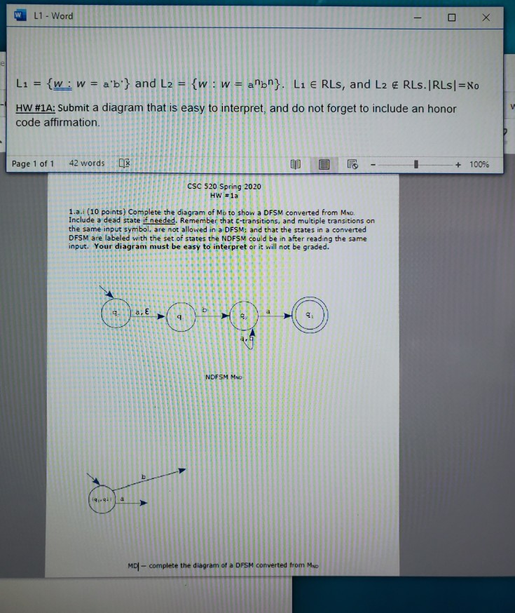 Solved Course Csc520 Theory Of Computing In Need 