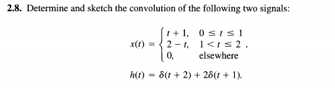 Solved 2.8. Determine and sketch the convolution of the | Chegg.com