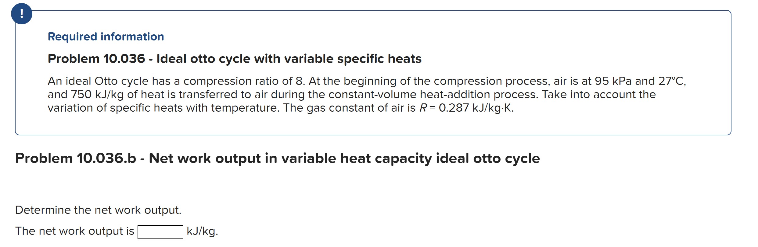 Solved Required informationProblem 10.036 - ﻿Ideal otto | Chegg.com