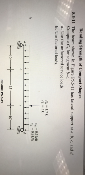 Solved Bending Strength of Compact Shapes 5.5-11 The beam | Chegg.com