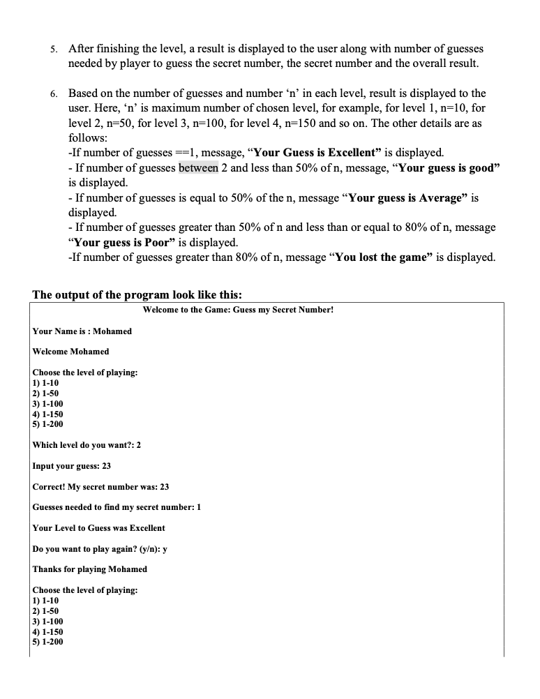 Solved Part A: Secret Number Guessing a secret number of the | Chegg.com