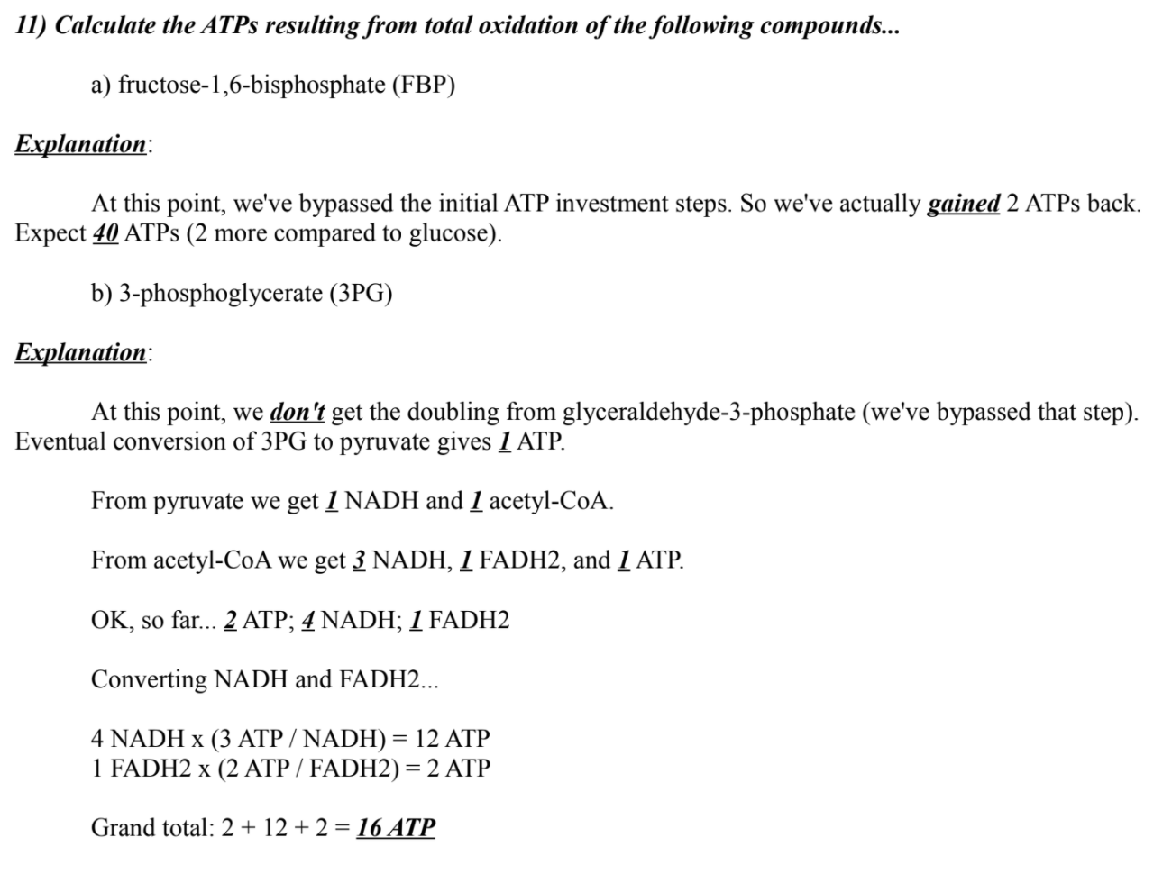 Solved 20) Determine the number of ATPs generated from | Chegg.com