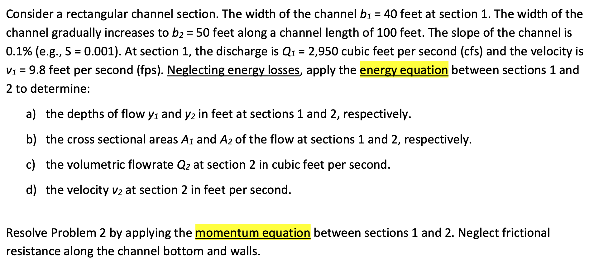Solved Consider a rectangular channel section. The width of | Chegg.com