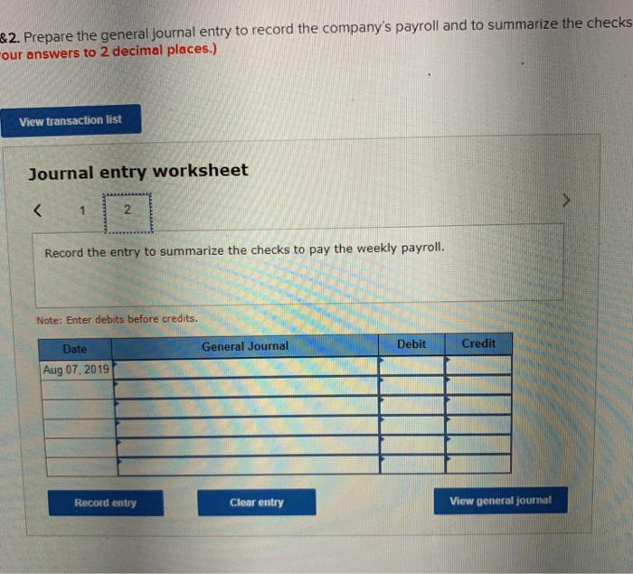 Solved Exercise 10.6 Recording payroll transactions in the | Chegg.com