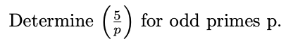 Solved Determine ( for odd primes p. | Chegg.com