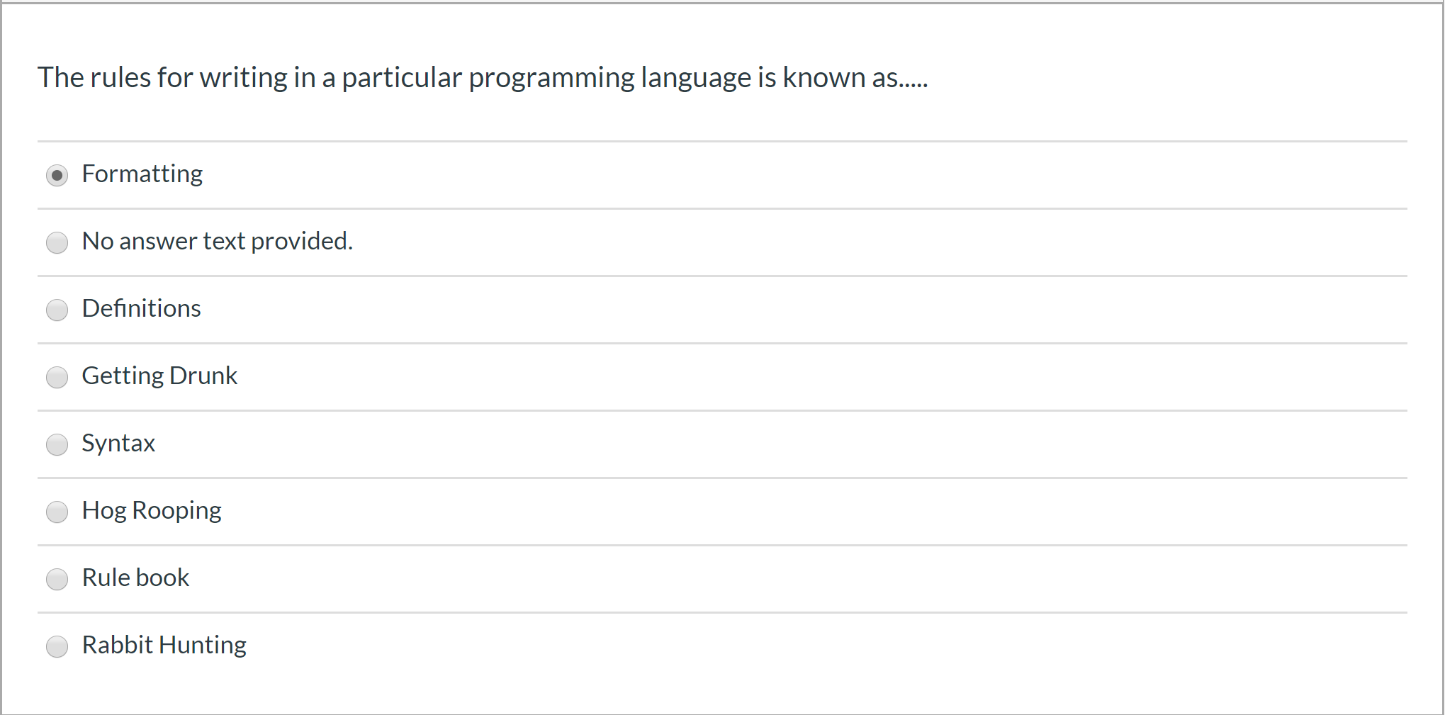 Solved The rules for writing in a particular programming | Chegg.com