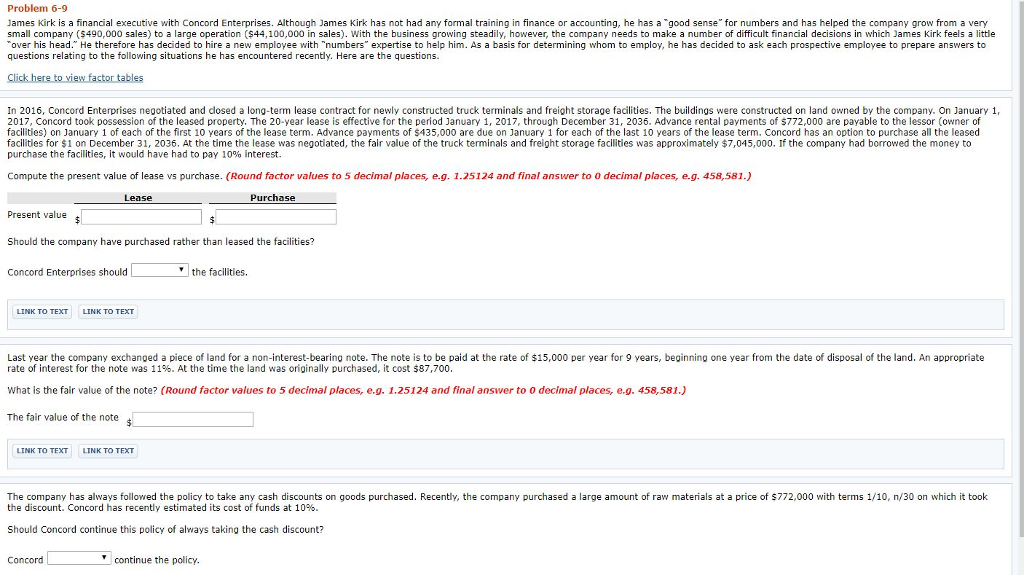 Solved Problem 6-9 James Kirk is a financial executive with | Chegg.com