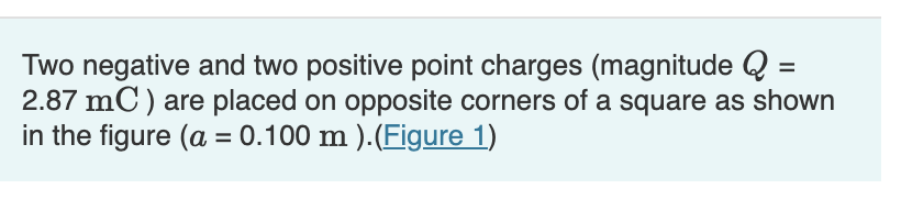 Solved Two negative and two positive point charges | Chegg.com