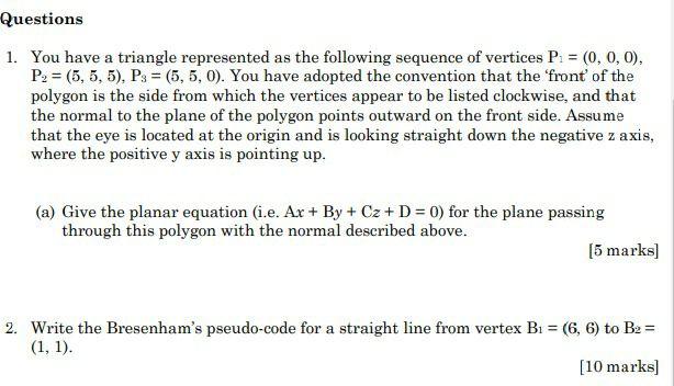 Solved You have a triangle represented as the following | Chegg.com
