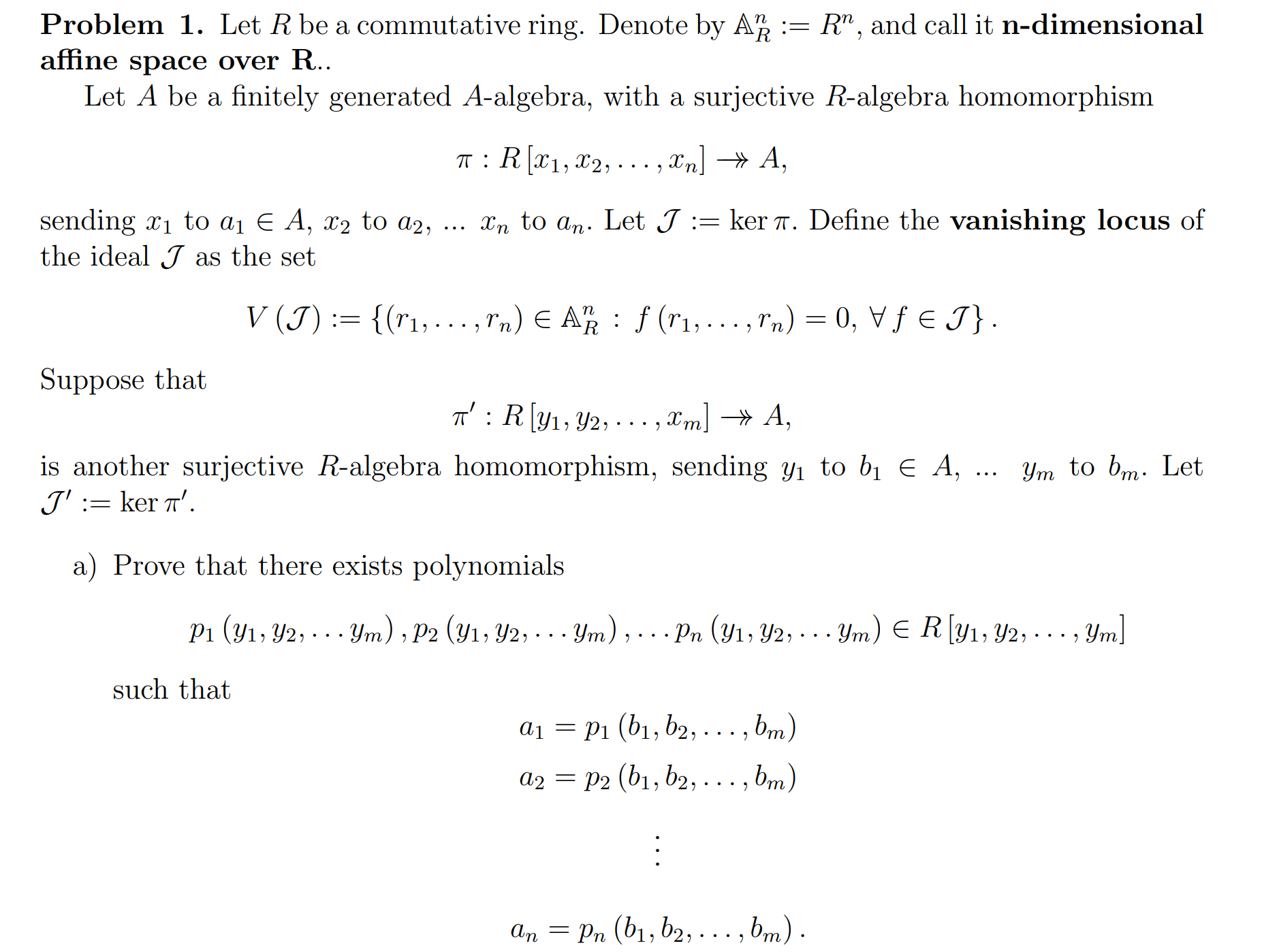 Solved Problem 1. Let R be a commutative ring. Denote by | Chegg.com
