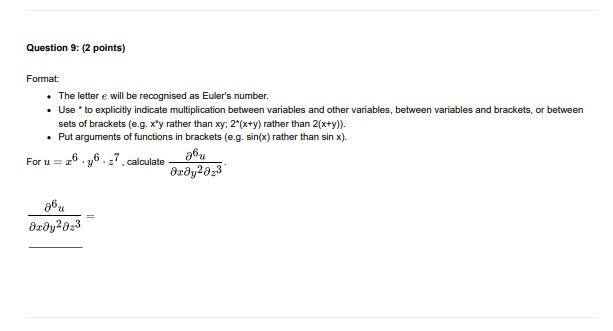 Solved Format - The letter e will be recognised as Euler's | Chegg.com