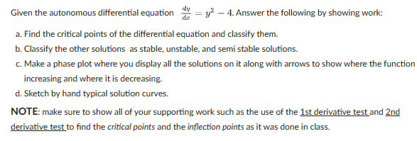 Solved Please only answer this differential equation if you | Chegg.com