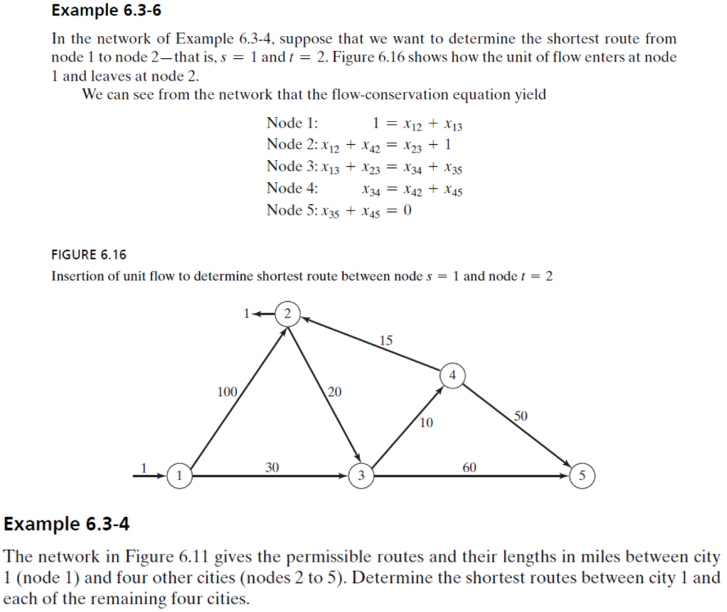 Solved In Example 6.3-6, use LP to determine the shortest | Chegg.com