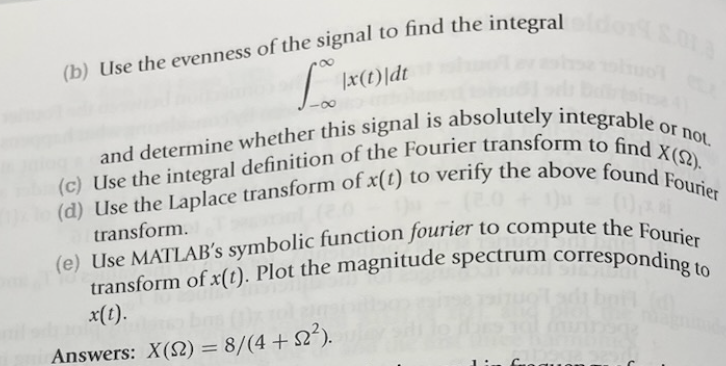 Solved 5.31 Fourier transform from Laplace transform of | Chegg.com