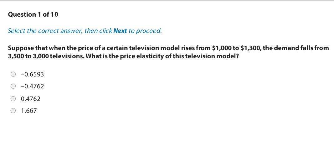 Solved Question 1 ﻿of 10Select the correct answer, then | Chegg.com