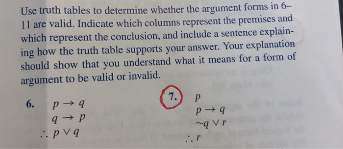 Solved Use truth tables to determine whether the argument | Chegg.com