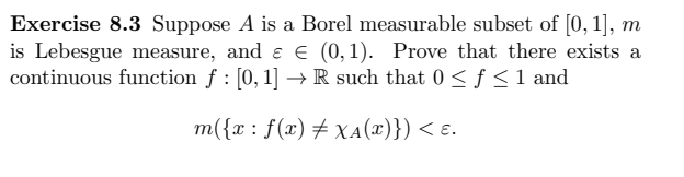 Solved Exercise 8.3 Suppose A is a Borel measurable subset | Chegg.com