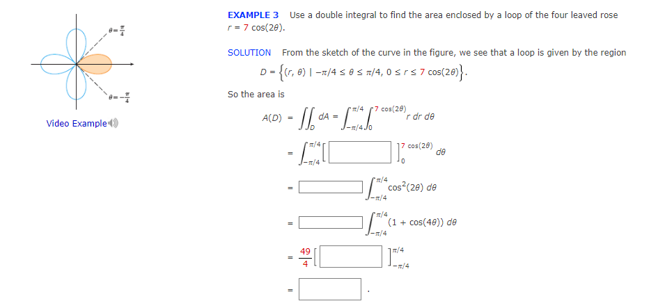 Solved EXAMPLE 3 Use a double integral to find the area | Chegg.com