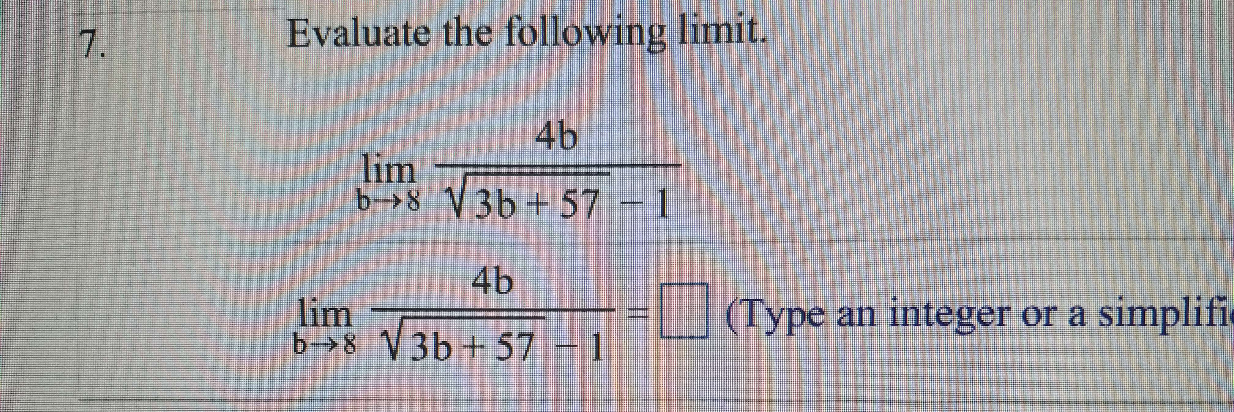 Solved Evaluate the following limit. | Chegg.com
