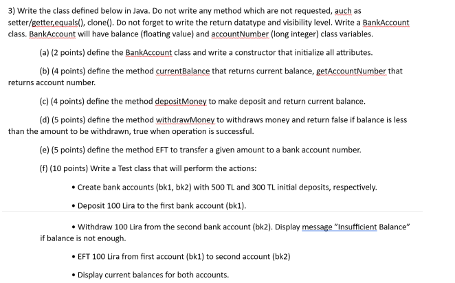 Solved 3) Write the class defined below in Java. Do not | Chegg.com Solved 3) Write the class defined below in Java. Do not | Chegg.com