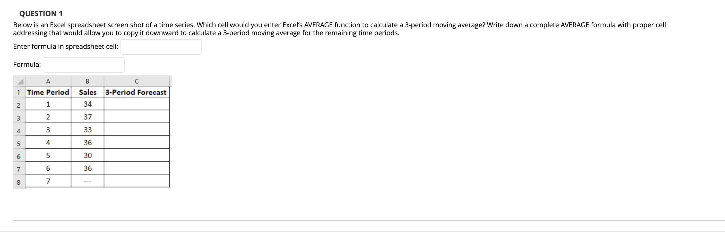 Solved addressing that would allow you to copy it downward | Chegg.com