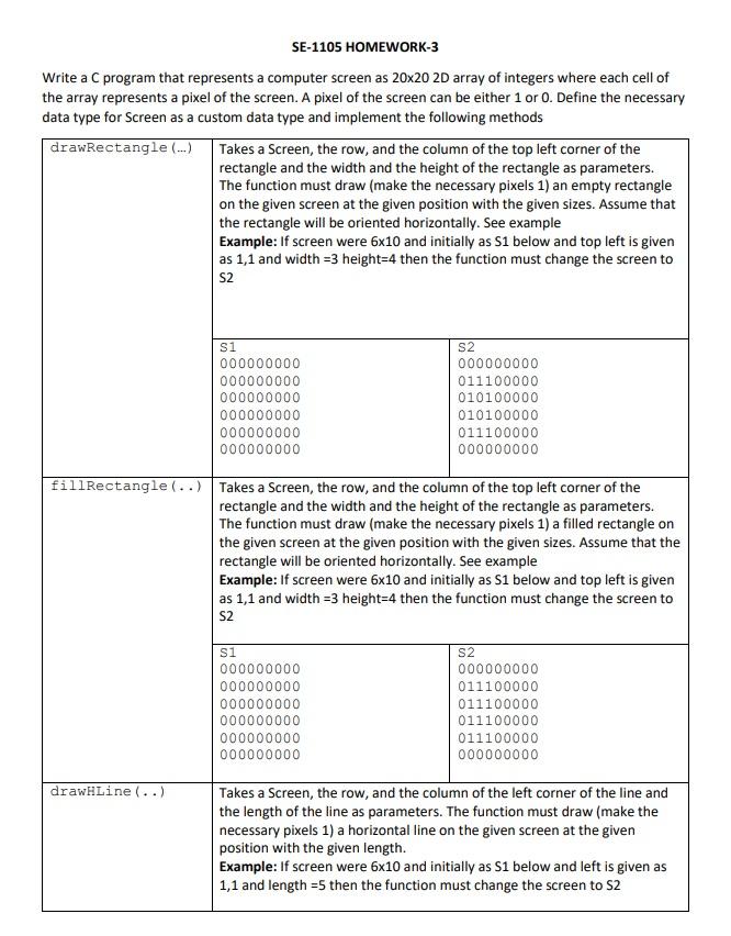 Solved SE-1105 HOMEWORK-3 Write a C program that represents | Chegg.com