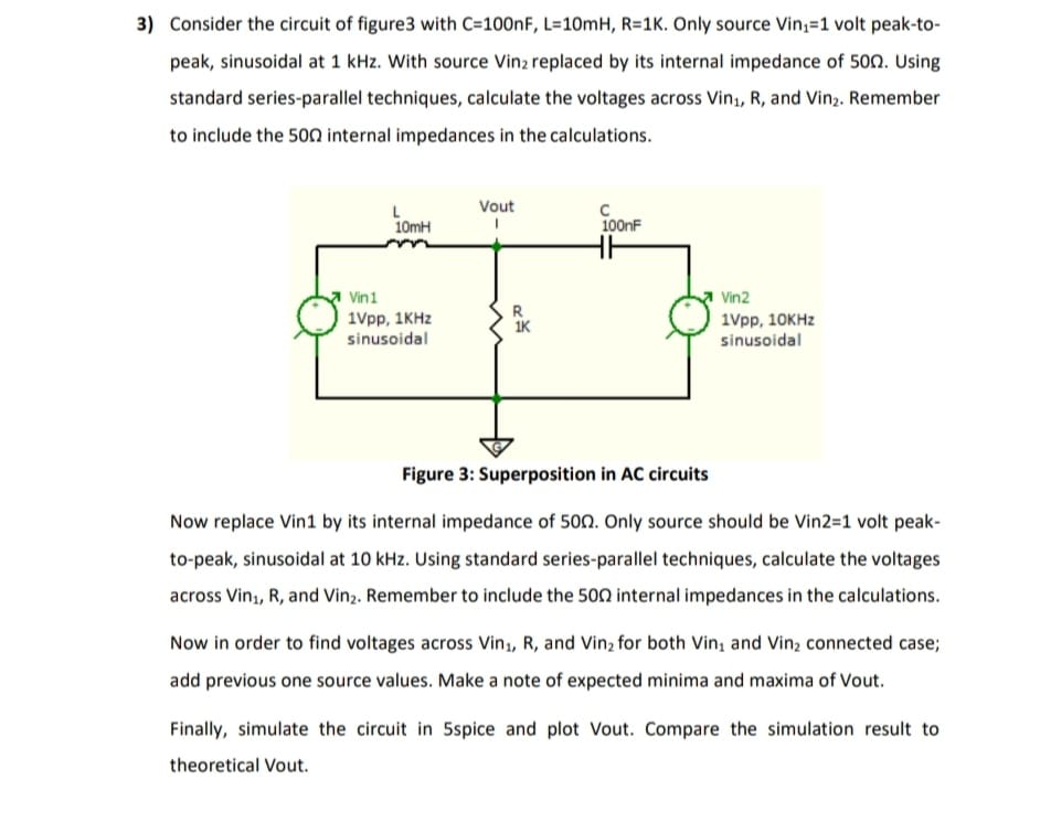 Solved 3) Consider the circuit of figure 3 with | Chegg.com