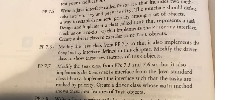 Solved 7.6 complexity.java code MOdify the task class from | Chegg.com