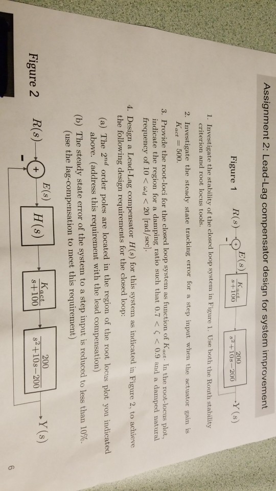 Solved Assignment 2: Lead-Lag compensator design for system | Chegg.com