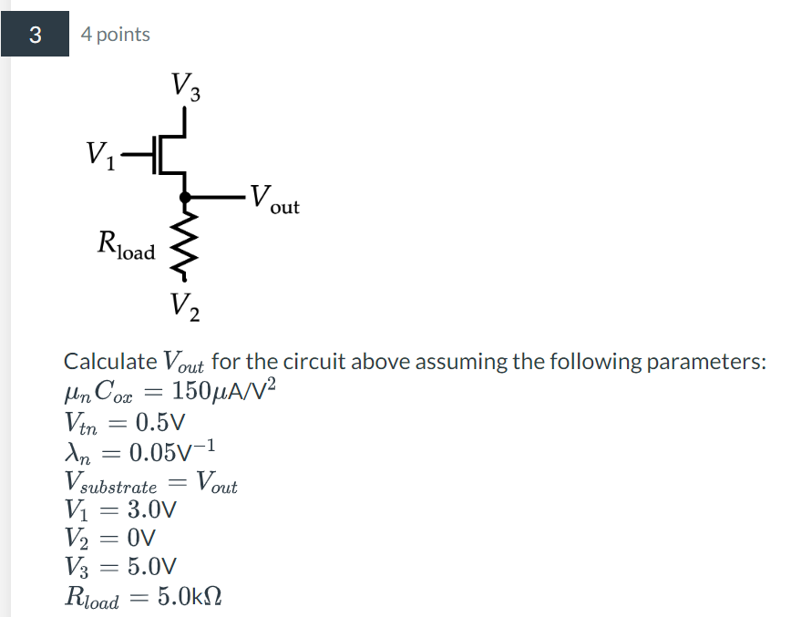 Solved 4 points Calculate Vout for the circuit above | Chegg.com