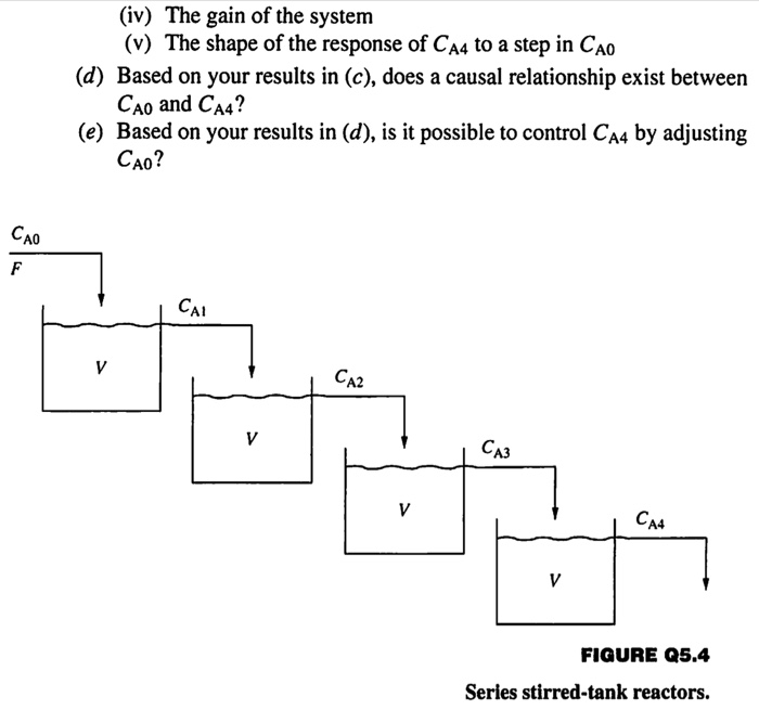 Solved 5 4 The Series Of Four Chemical Reactors Are Shown