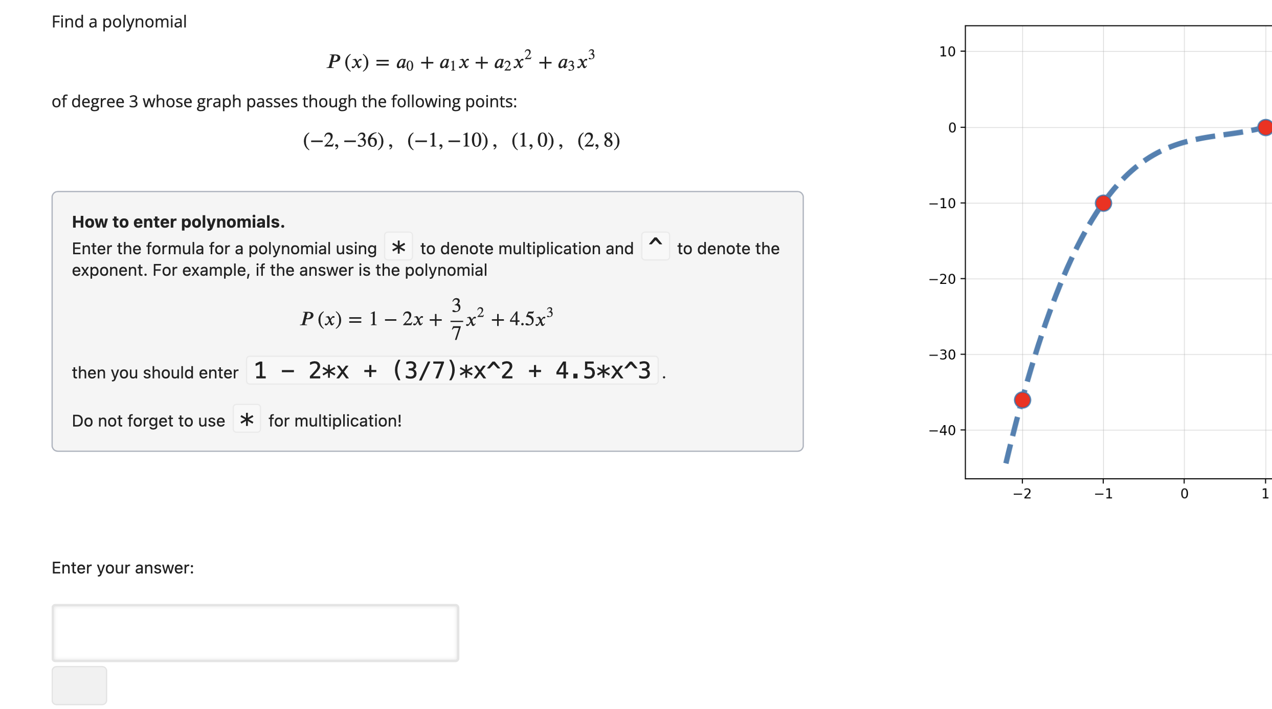 Solved Find a polynomial P(x)=a0+a1x+a2x2+a3x3 of degree 3 | Chegg.com