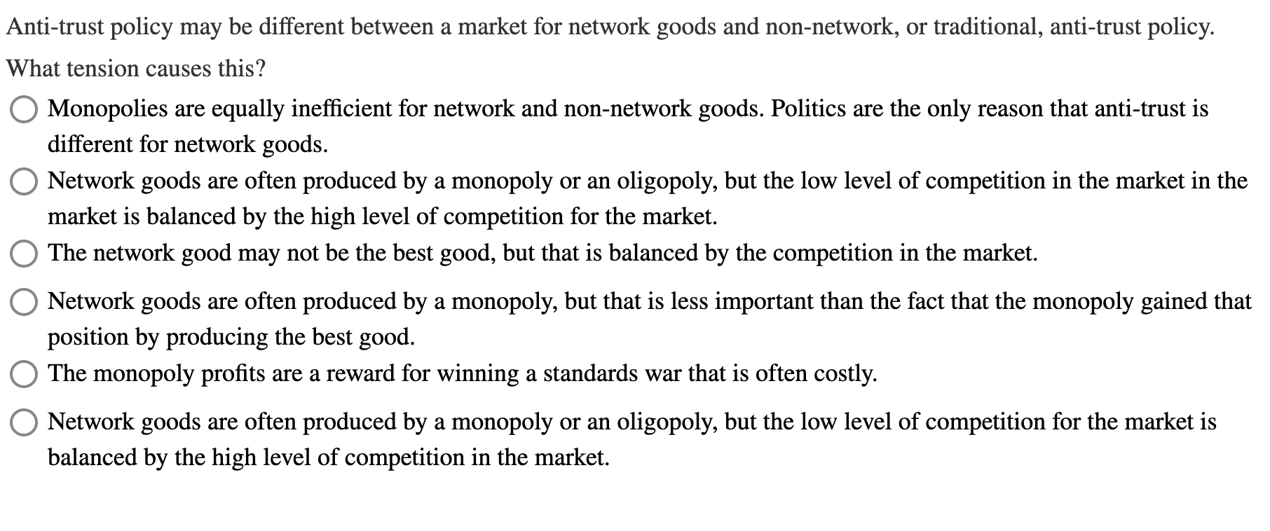 Solved Anti-trust policy may be different between a market | Chegg.com