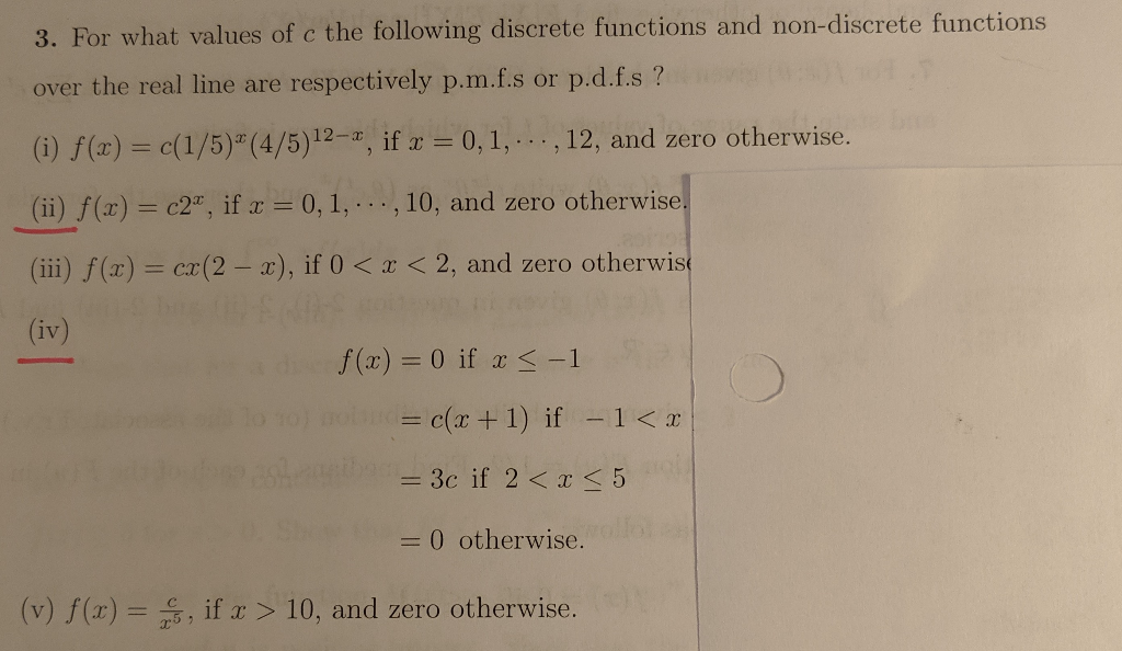 Solved 3. For what values of c the following discrete | Chegg.com