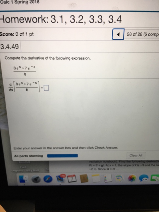 Solved Calc 1 Spring 2018 Homework: 3.1, 3.2, 3.3, 3.4 26 of | Chegg.com