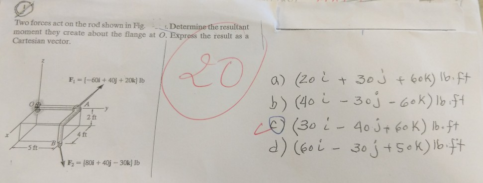 Solved Two forces act on the rod shown in Fig. - Determine | Chegg.com