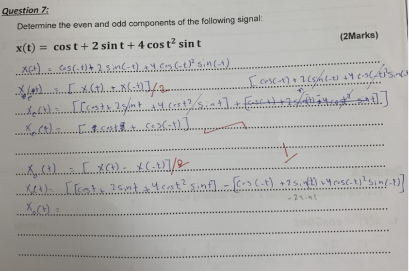 Solved Determine the even and odd components of the | Chegg.com