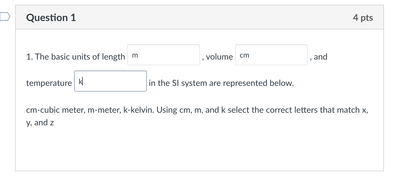 Solved Question 1The basic units of length, ﻿volume, | Chegg.com