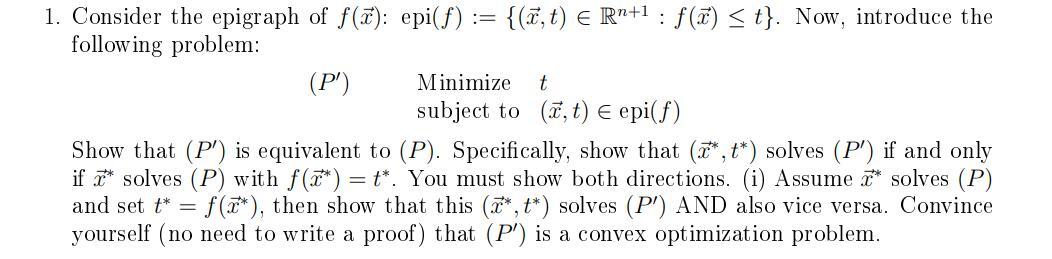 Given n-points T; E RM, for 15 j5n, define the | Chegg.com
