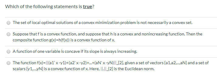 Solved Which of the following statements is true? The set of | Chegg.com