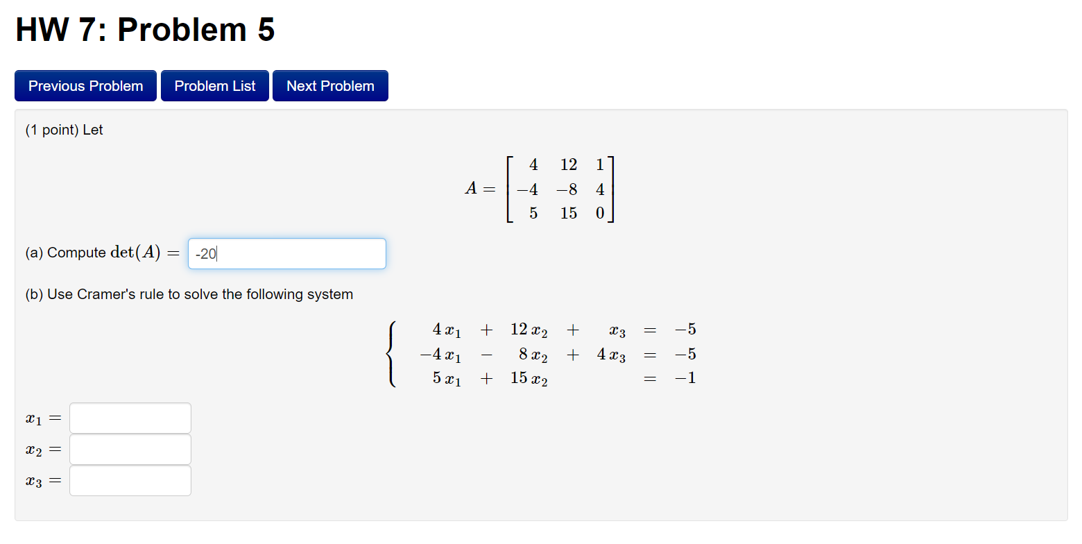 Solved HW 7: Problem 5 Previous Problem Problem List Next | Chegg.com