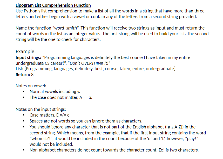 Solved Use Python's list comprehension to make a list of all | Chegg.com