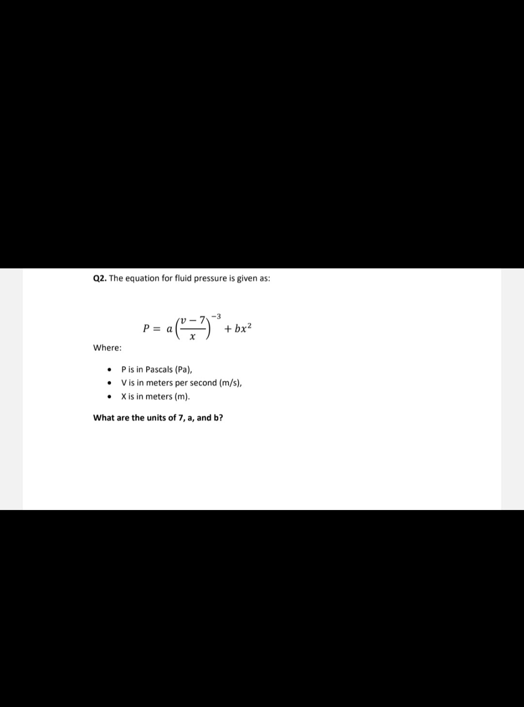 Solved Q2. ﻿The equation for fluid pressure is given | Chegg.com