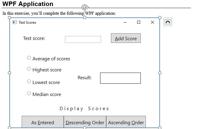 WPF Application In this exercise, you'll complete the | Chegg.com