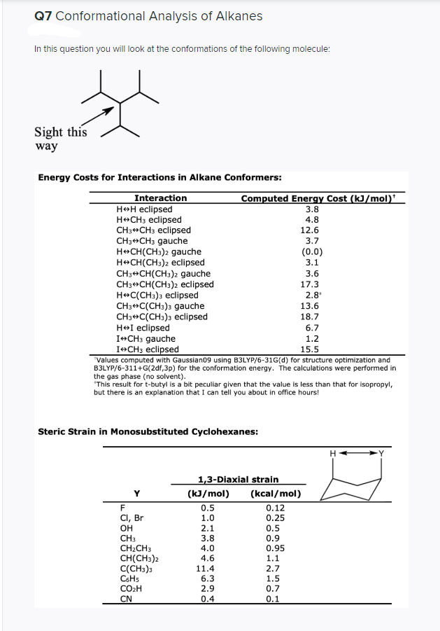 Solved Q7 Conformational Analysis of Alkanes In this | Chegg.com
