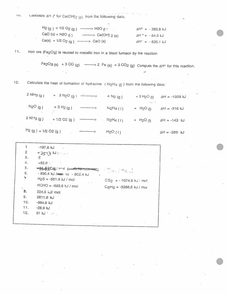 Solved LAW OF ADDITIVITY - HESS'S LAW 1. Calculate the H xn | Chegg.com