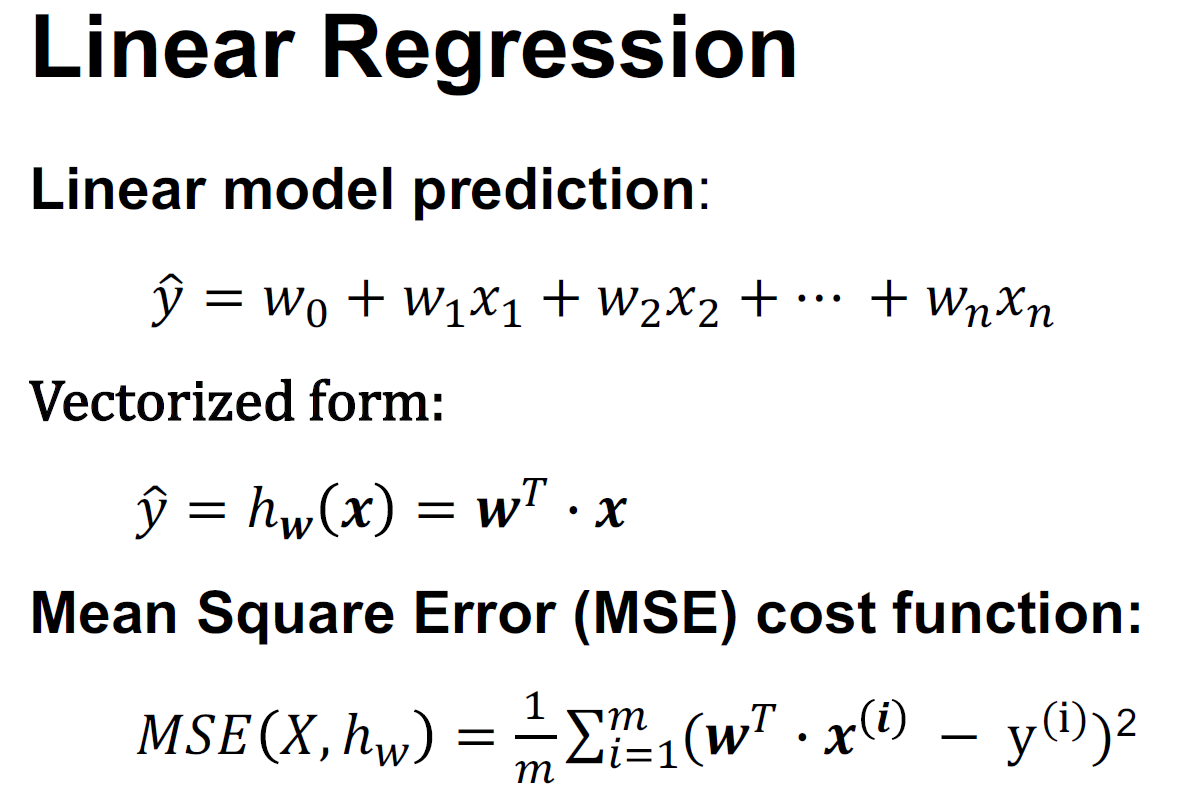 Linear Regression Linear model prediction: û = wo + | Chegg.com