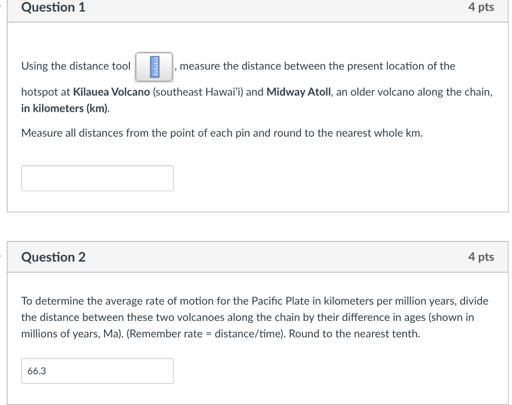 Solved Question 1 4 pts Using the distance tool measure the | Chegg.com