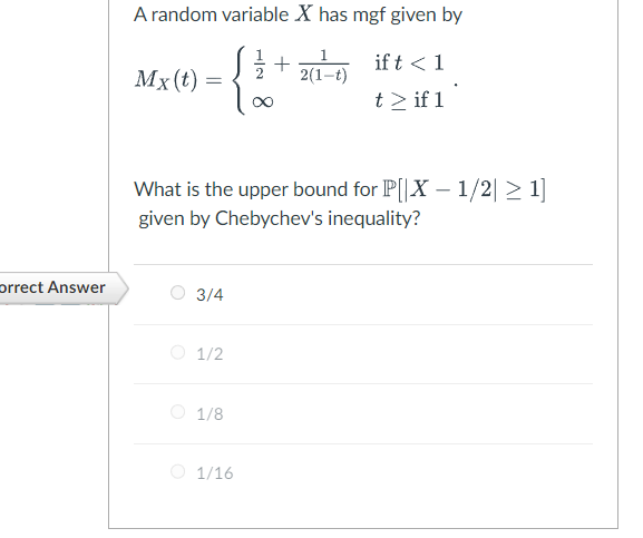 Solved A Random Variable X Has Mgf Given By 