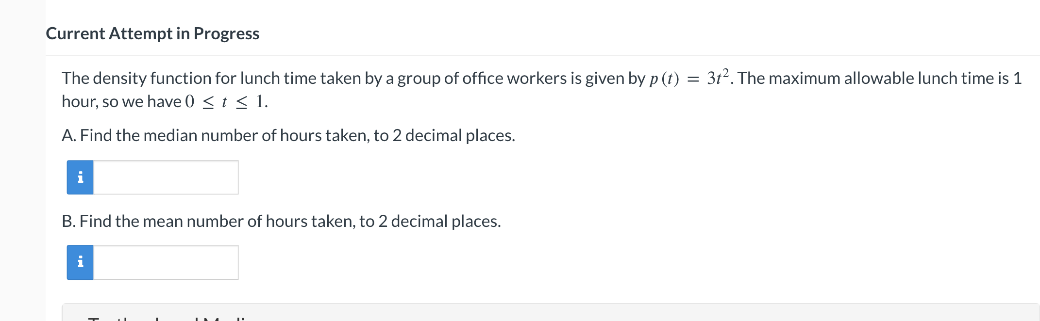 Solved Current Attempt in ProgressThe density function for | Chegg.com